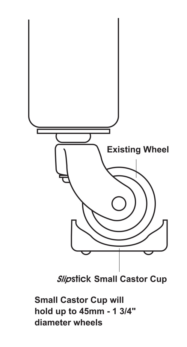 Set of 4, Small Castor Cups, Caramel – CB600 | Slipstick Foot