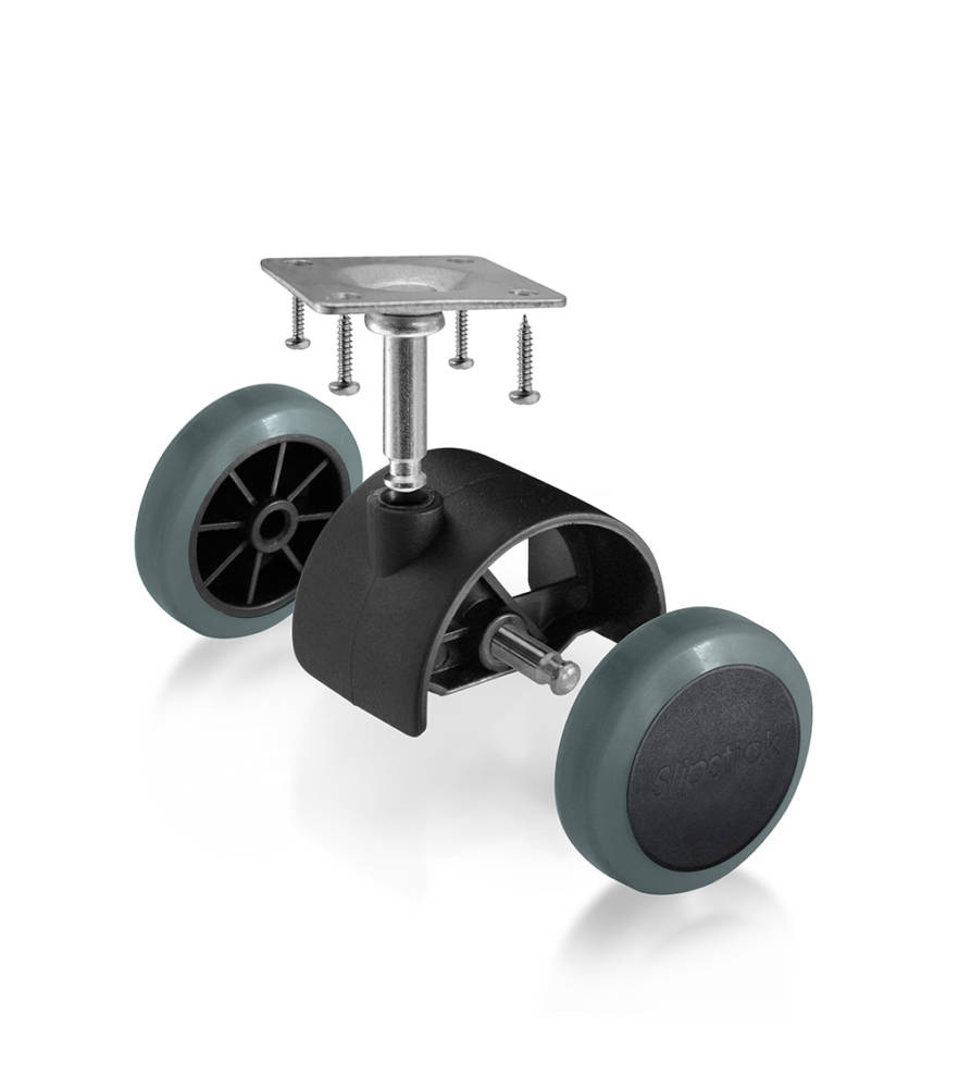 Set of 4 – 2” (50mm) Rubber Castor Wheels, Black/Grey – CB681 ...