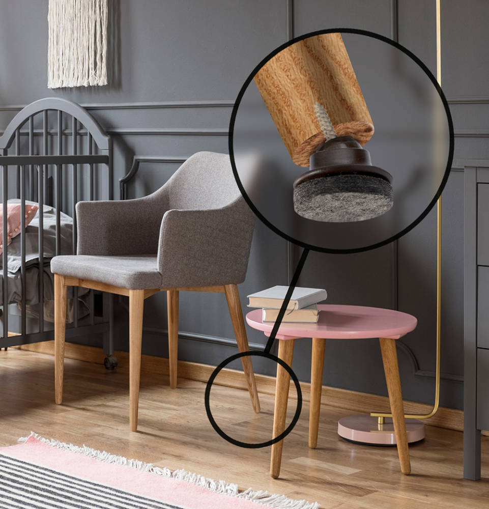 Set of 8, Swivel Felt Feet, Brown/Grey – CB259 | Slipstick Foot