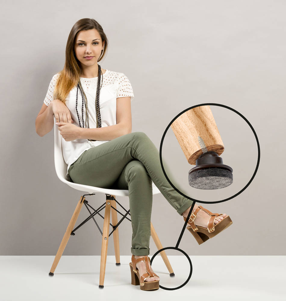 Set of 8, Swivel Felt Feet, Brown/Grey – CB259 | Slipstick Foot