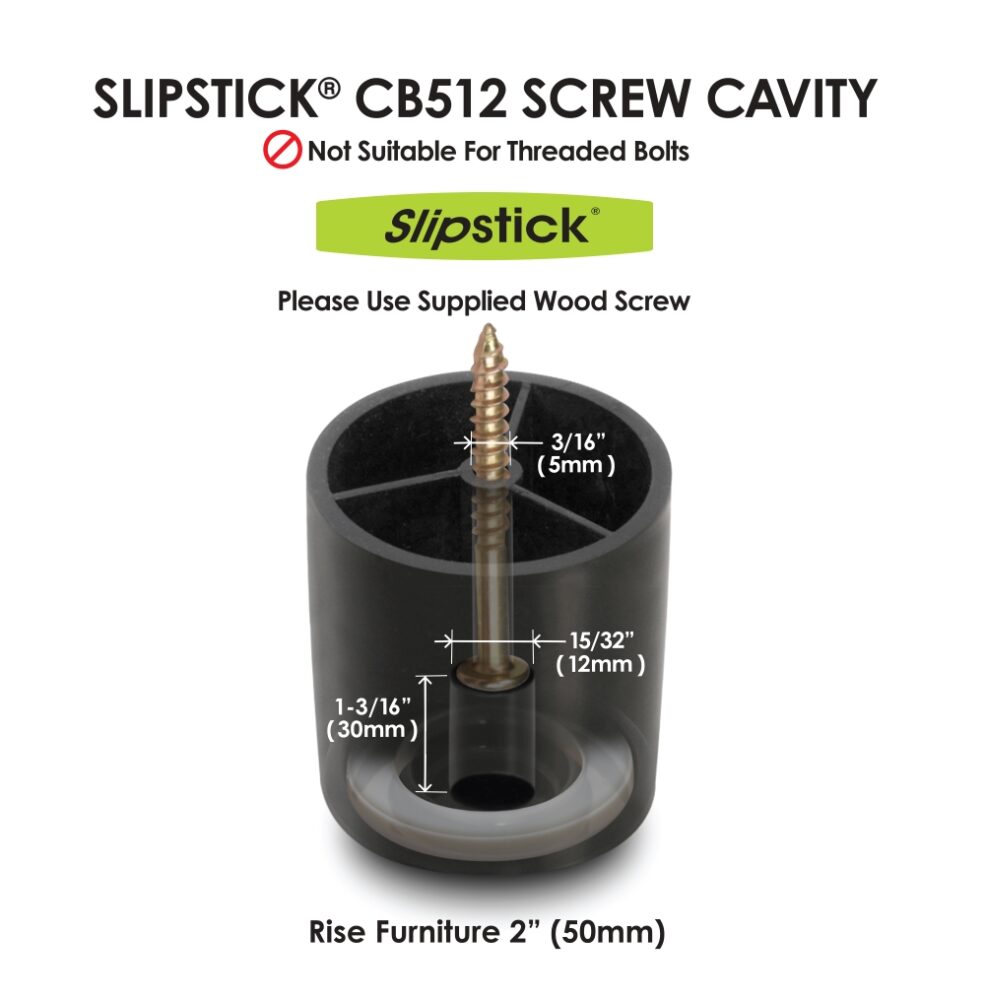 Set of 4, 2” (50mm) Tall Gripper Feet, Black – CB512 | Slipstick Foot