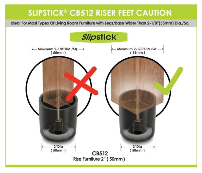 Set of 4, 2” (50mm) Tall Gripper Feet, Black – CB512 | Slipstick Foot