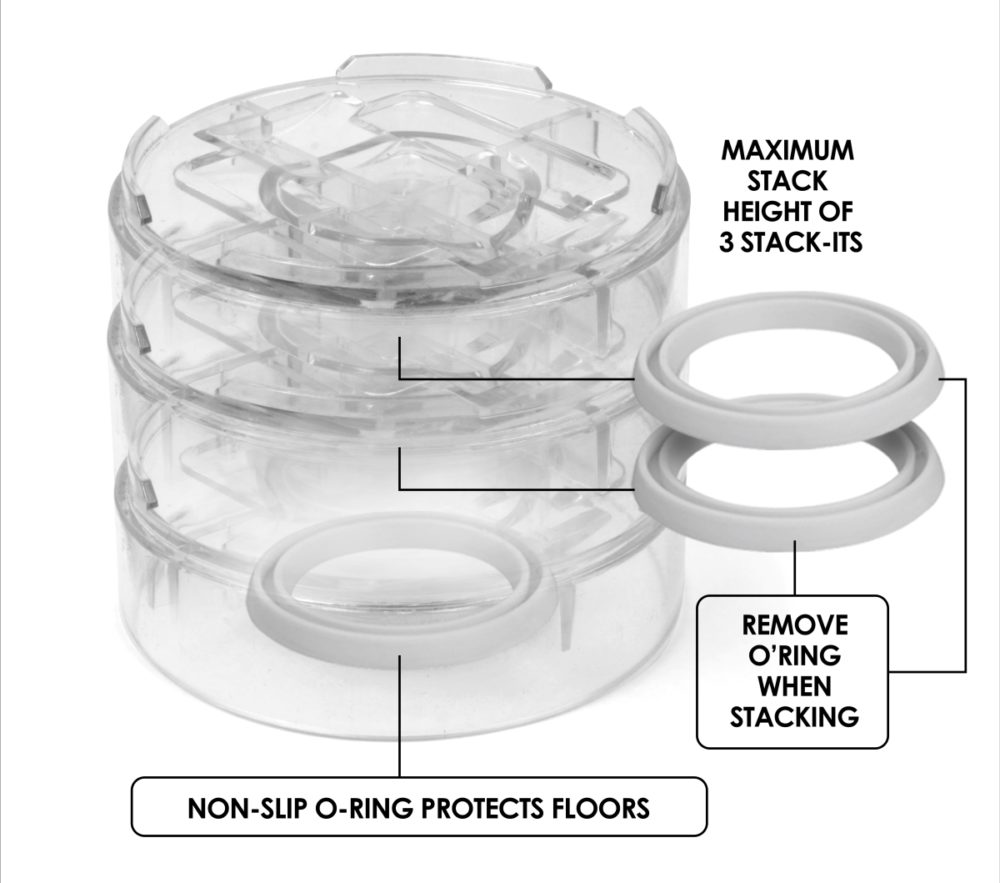 Set of 8 – 1” (25mm) Stack-Its Riser Feet, Clear – CB658 | Slipstick Foot