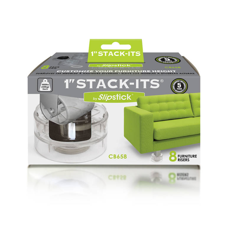 Set of 8 – 1” (25mm) Stack-Its Riser Feet, Clear – CB658 | Slipstick Foot