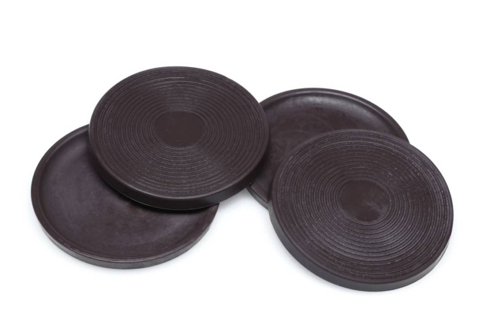 Set of 4, 3” (76mm) Round Rubber Pads, Chocolate – CB755 | Slipstick Foot