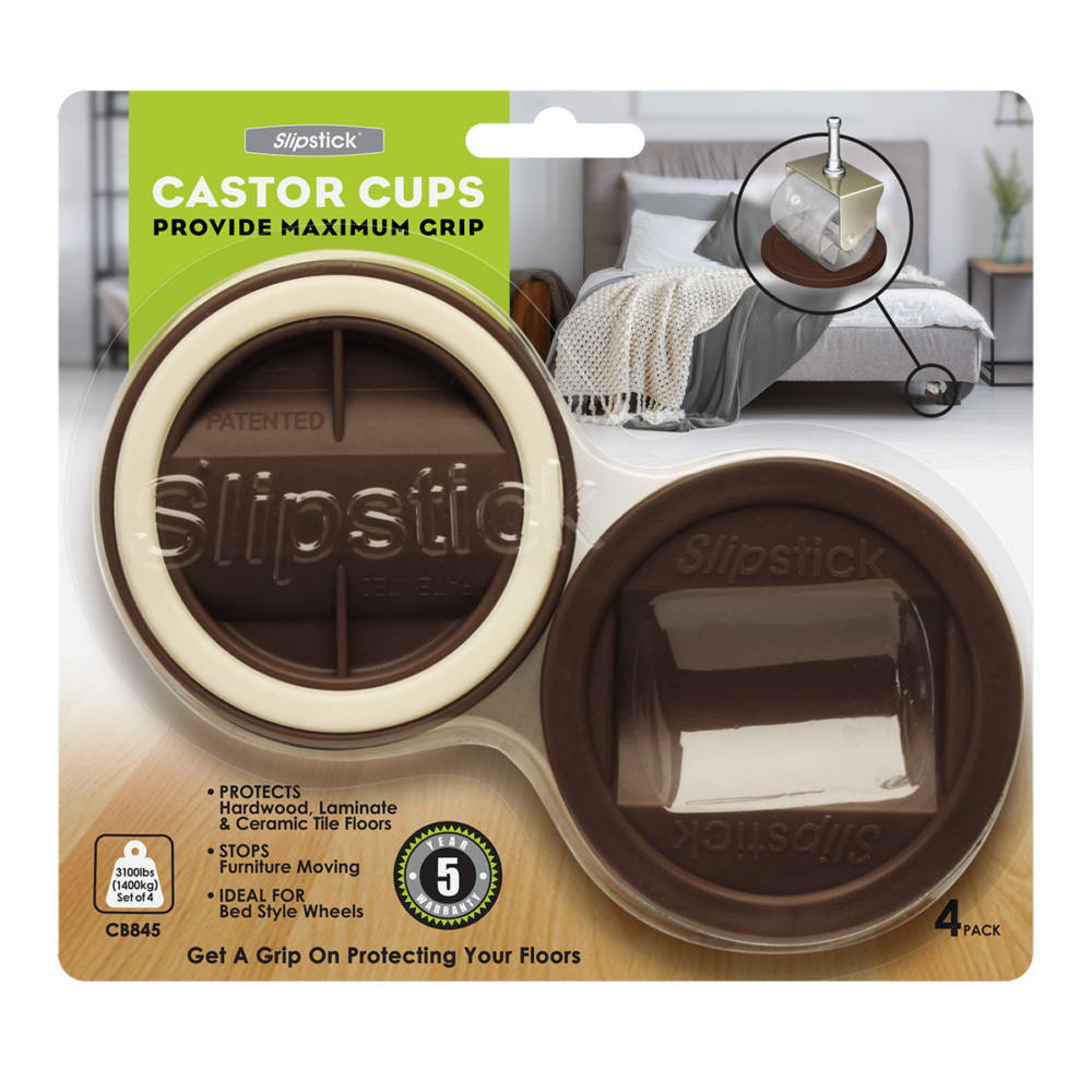 Set of 4, Large Castor Cups, Chocolate – CB845 | Slipstick Foot