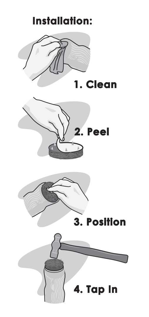 Set of 8, 3/4” (19mm) Tap-in Felt Feet, Brown/Grey – CB240 | Slipstick Foot