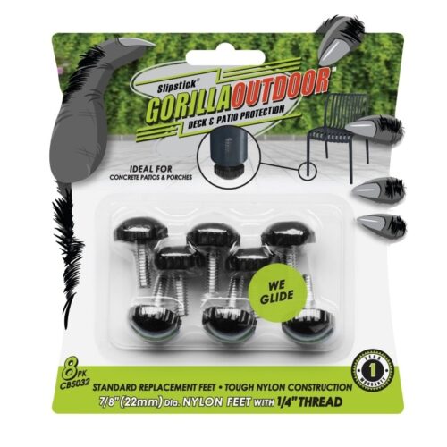 Set of 8, 7/8” (22mm) Round Nylon Replacement Feet with 1/4″ Thread ...