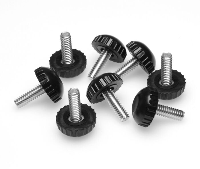 Set of 8, 7/8” (22mm) Round Nylon Replacement Feet with 1/4″ Thread ...
