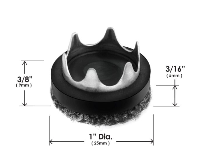 Set of 16, 1” (25mm) Round Tap-In Glides with Marine Grade Berber ...